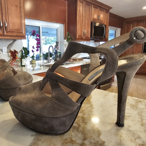 Prada | Shoes | Prada Strappy Platform Heels | Poshmark